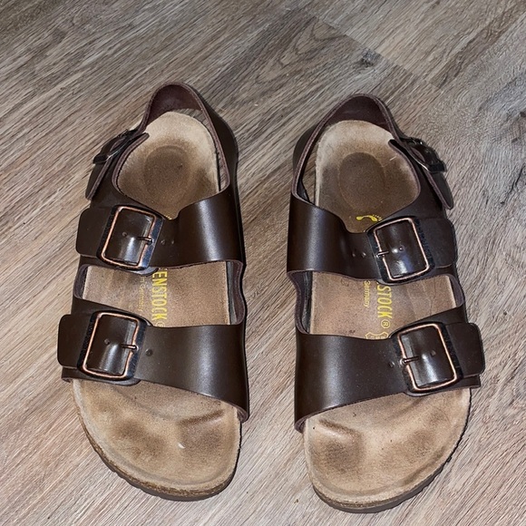 Birkenstock | Shoes | Birkenstock Brown Leather Sandals Size 39 L8m6 ...